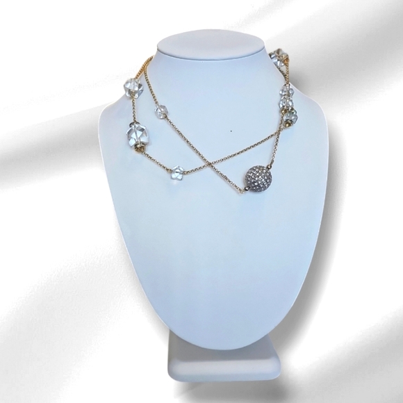 Banana Republic | Jewelry | Signed Br Clear Quartz Rhinestones Gold ...